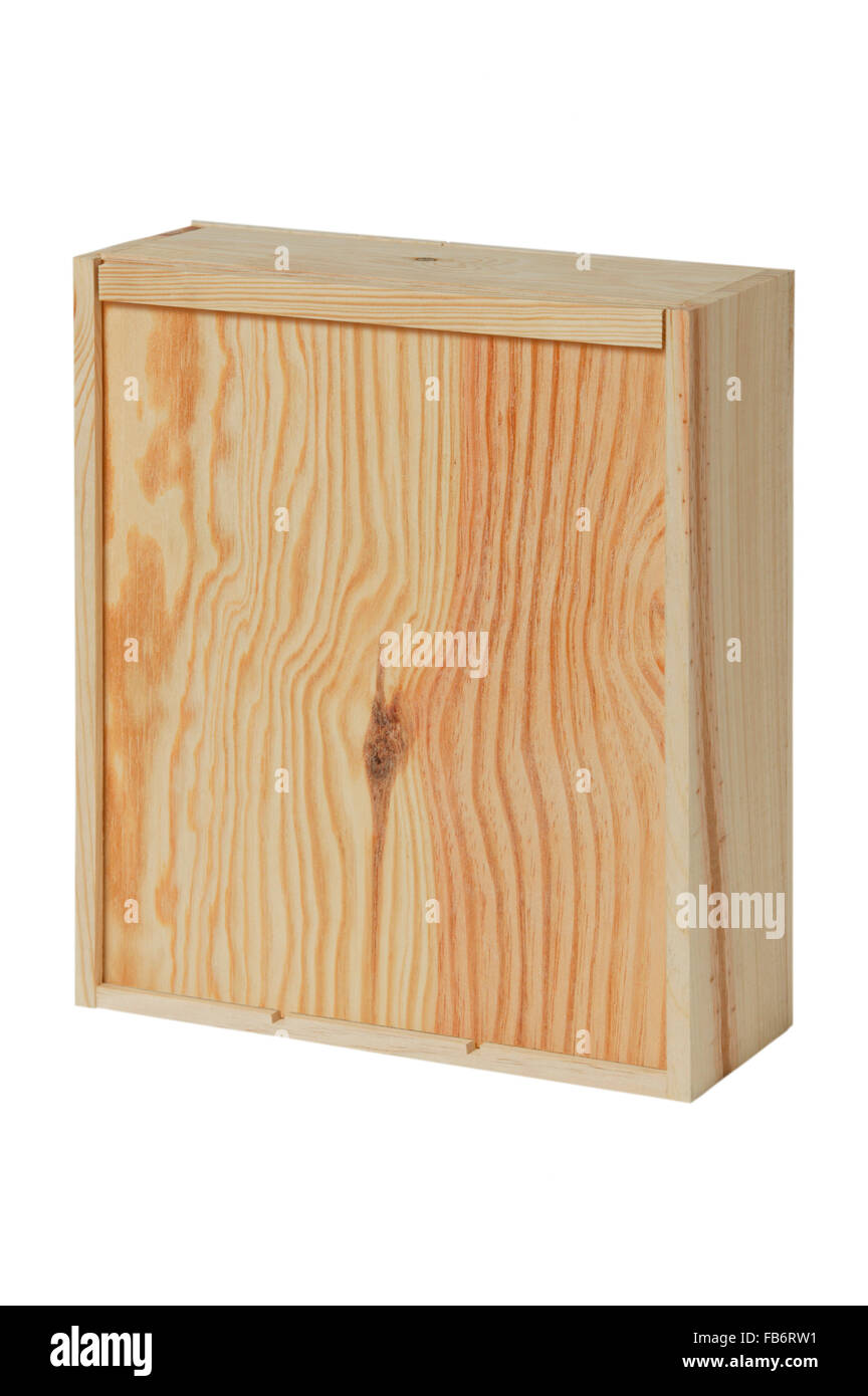 Wooden wine box isolated on white background Stock Photo - Alamy