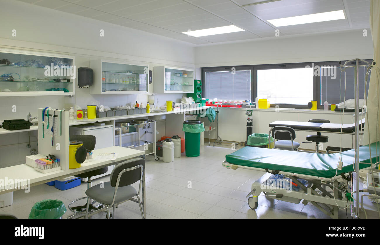 Blood donation area and analytical room, hospital Stock Photo - Alamy