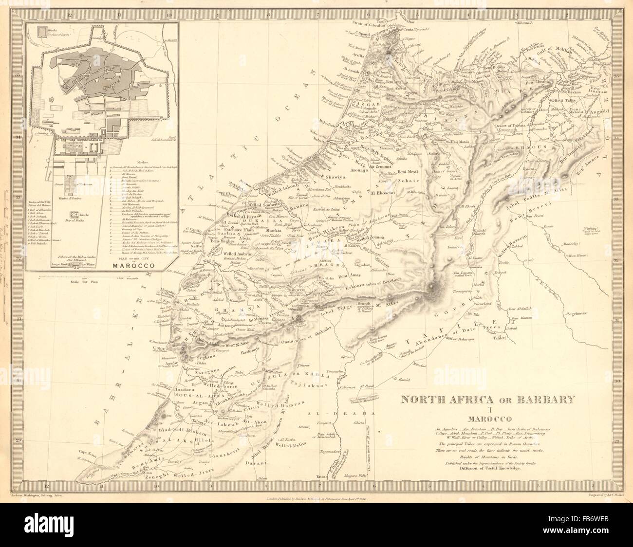 19th century map of morocco hi-res stock photography and images - Alamy