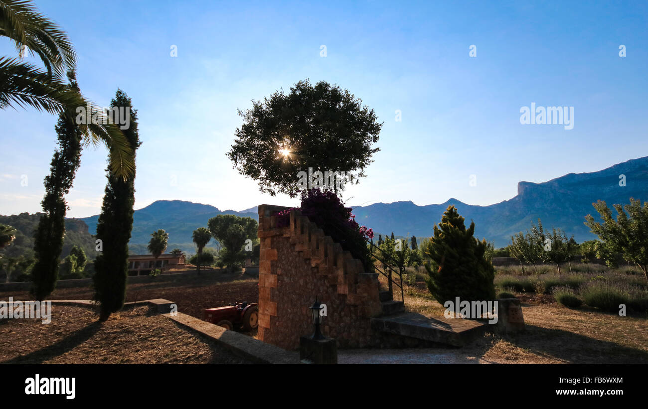 Balearic islands Mediterranean Finca, architecture of Majorca Stock ...