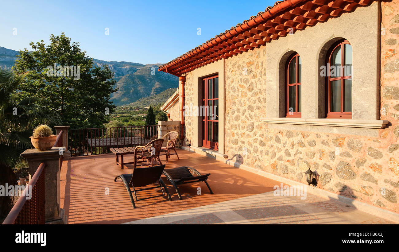 Balearic islands Mediterranean Finca, architecture of Majorca Stock ...