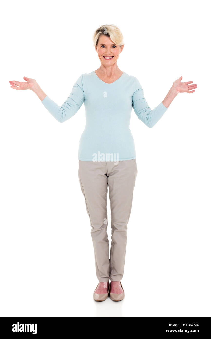 Woman studio full length arms open hi-res stock photography and images ...