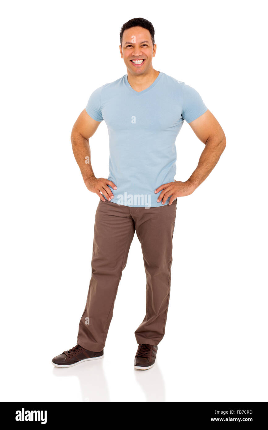 handsome middle aged man posing on white background Stock Photo - Alamy