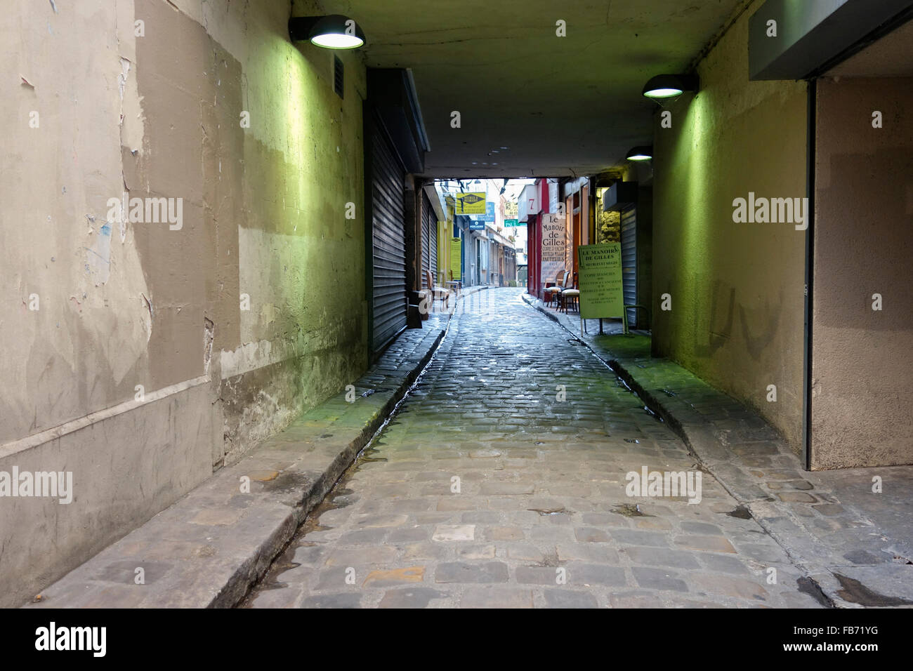 Parisian street Passage Du Chantier, Alley in Paris, Bastille, France ...