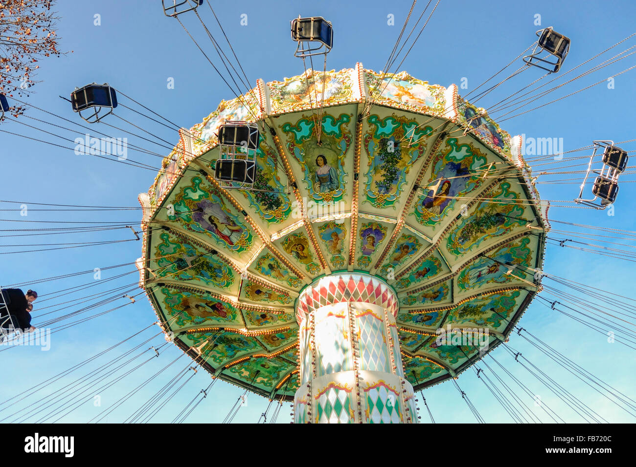 A French old-fashioned style carousel, carrousel, merry-go-round ...