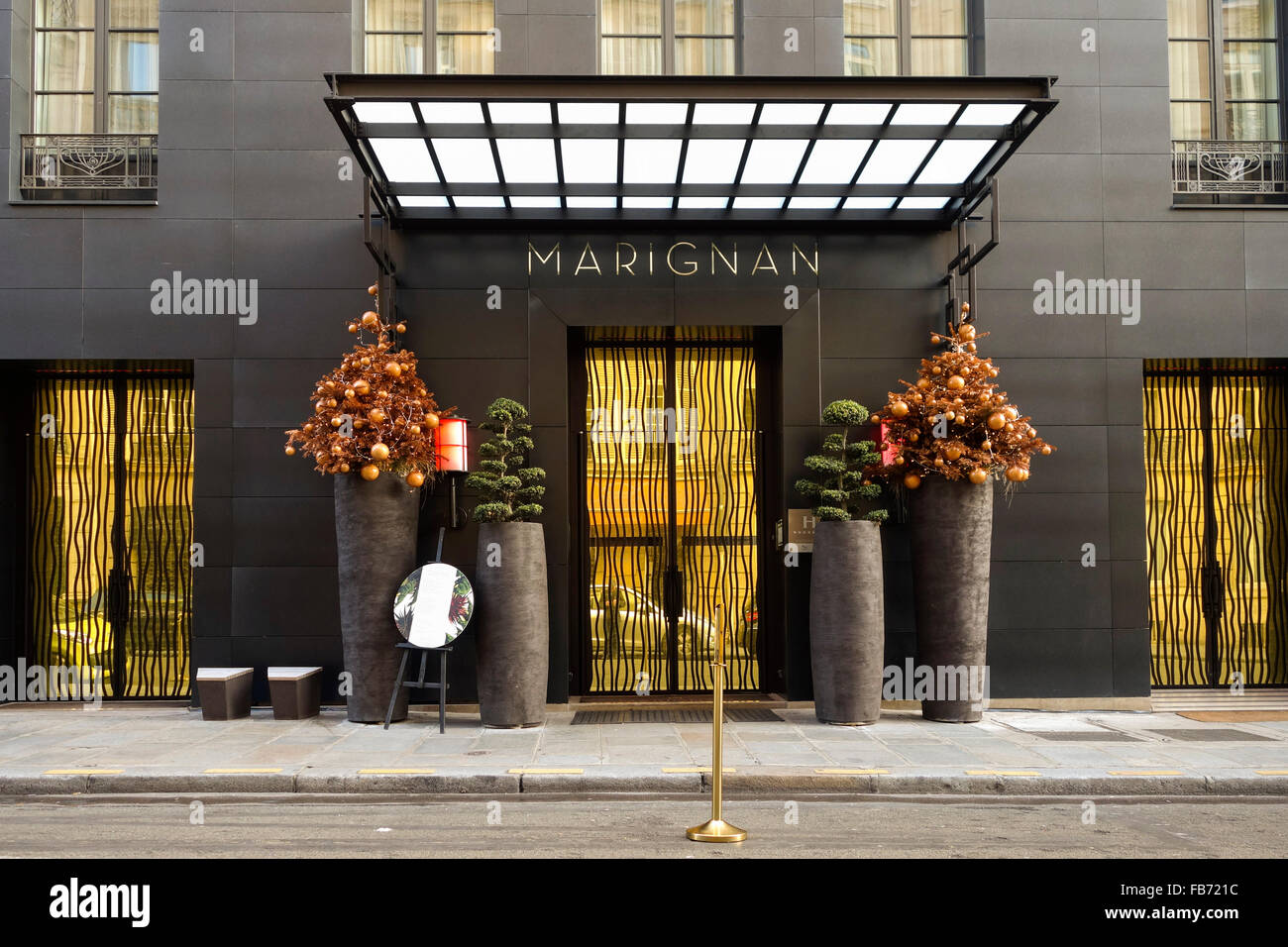 Entrance of Hotel Marignan, Rue de Marignan, Paris, a 5 star luxury ...