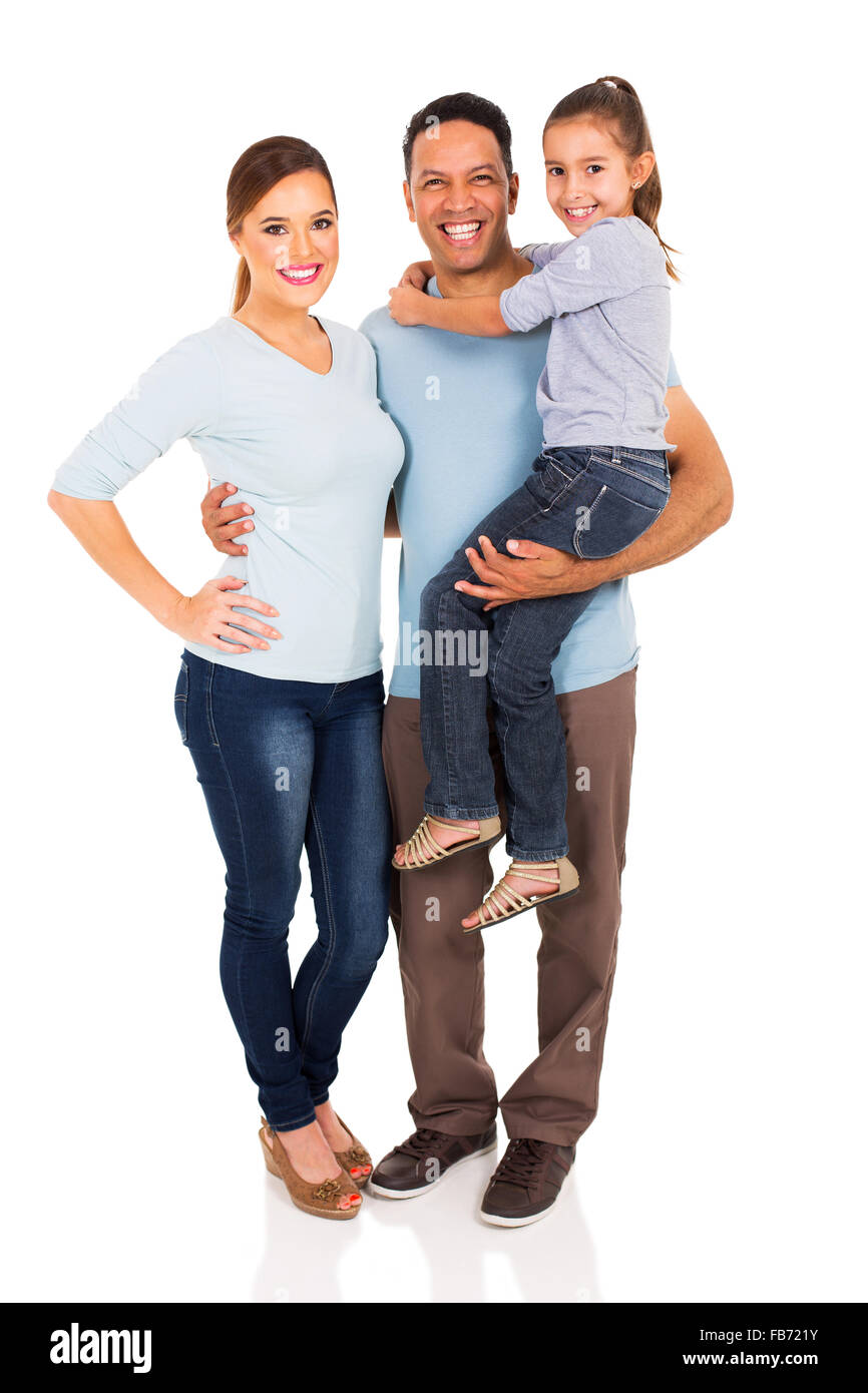 Family Standing White Background