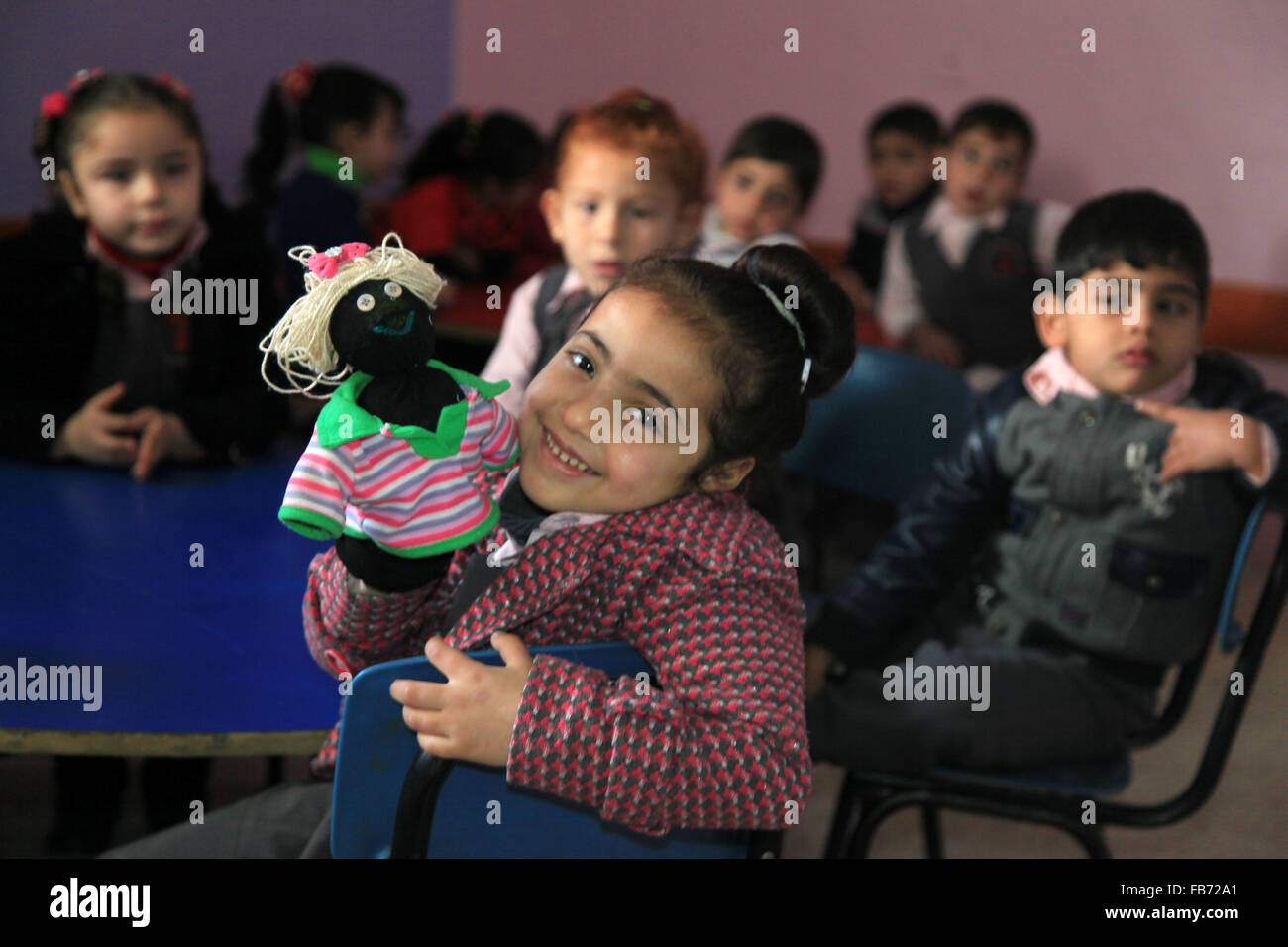 Gaza, Palestine. 11th Jan, 2016. Palestinian children playing in a ...