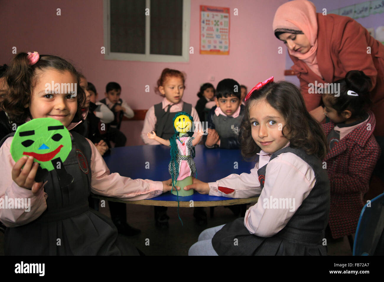 Gaza, Palestine. 11th Jan, 2016. Palestinian children playing in a ...