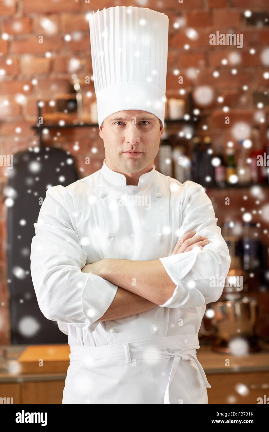 happy male chef cook in restaurant kitchen Stock Photo - Alamy