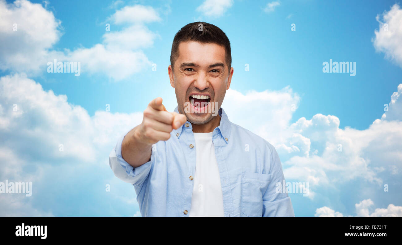 Angry guy yelling finger pointing hi-res stock photography and images ...