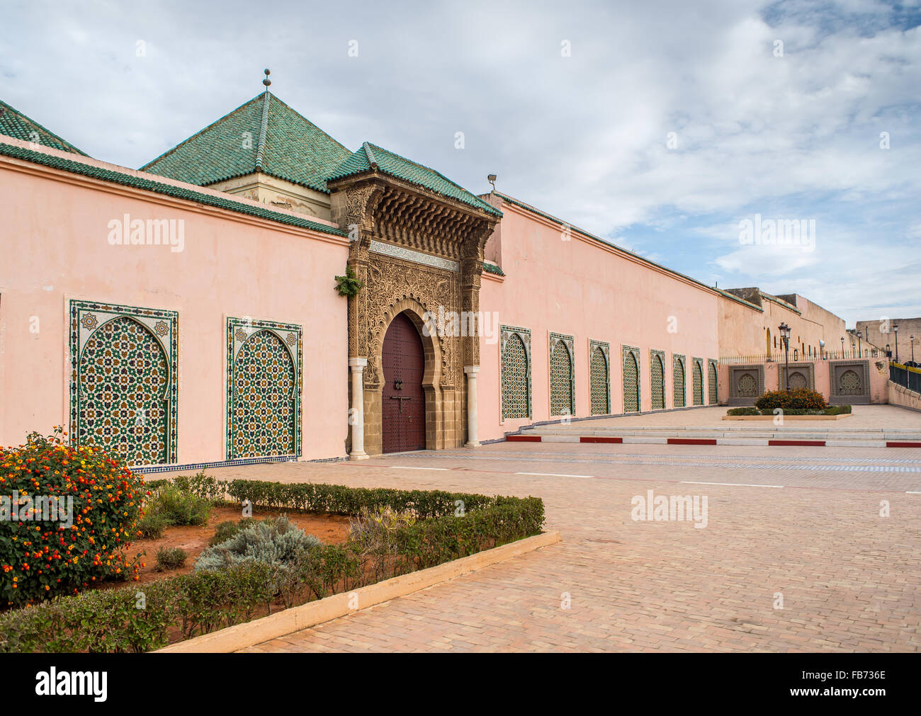 Main entrance of Moulay Ismail mausoleum in Mequinez medina. The old ...
