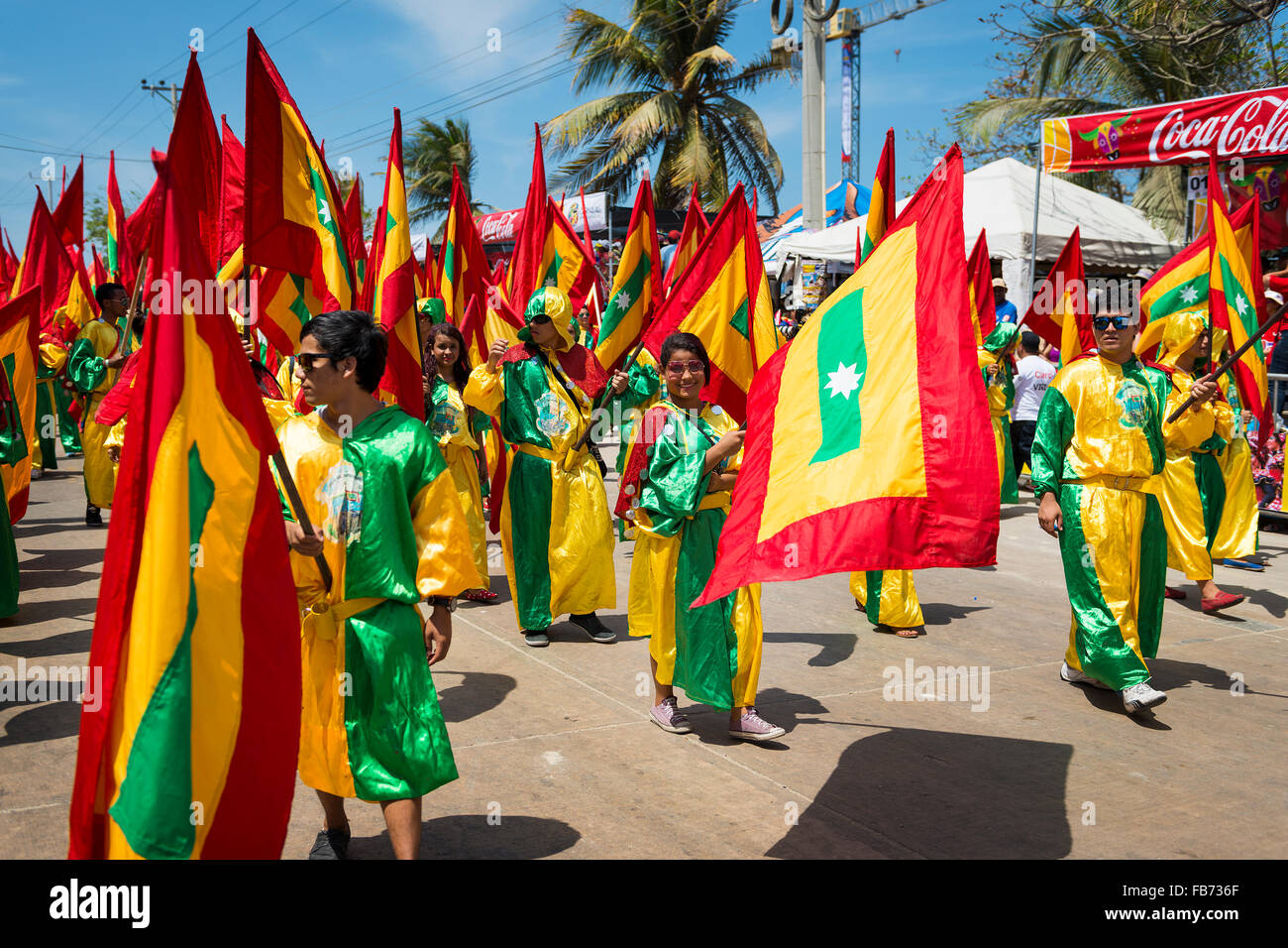 Barranquilla, Colombia - March 1, 2014: People at the carnival parades ...