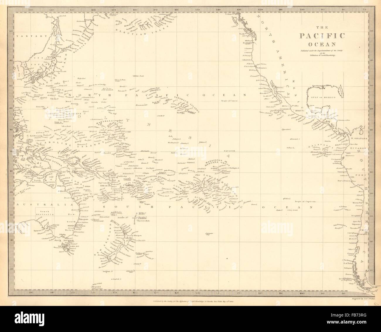 Pacific ocean map hi-res stock photography and images - Alamy