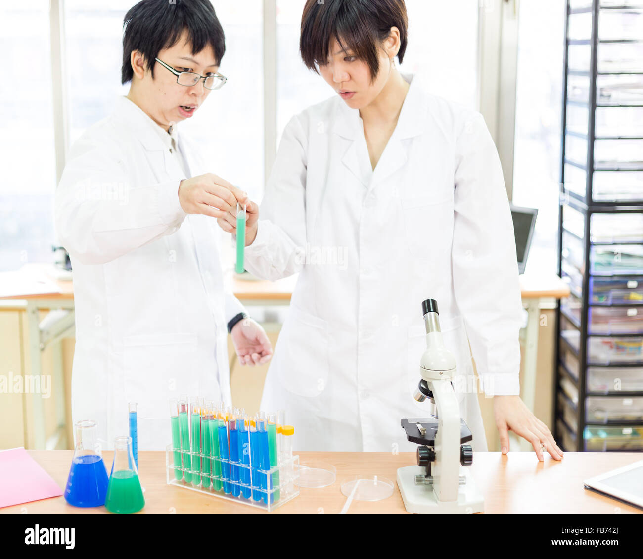 Female Chinese scientists in a laboratory Stock Photo - Alamy