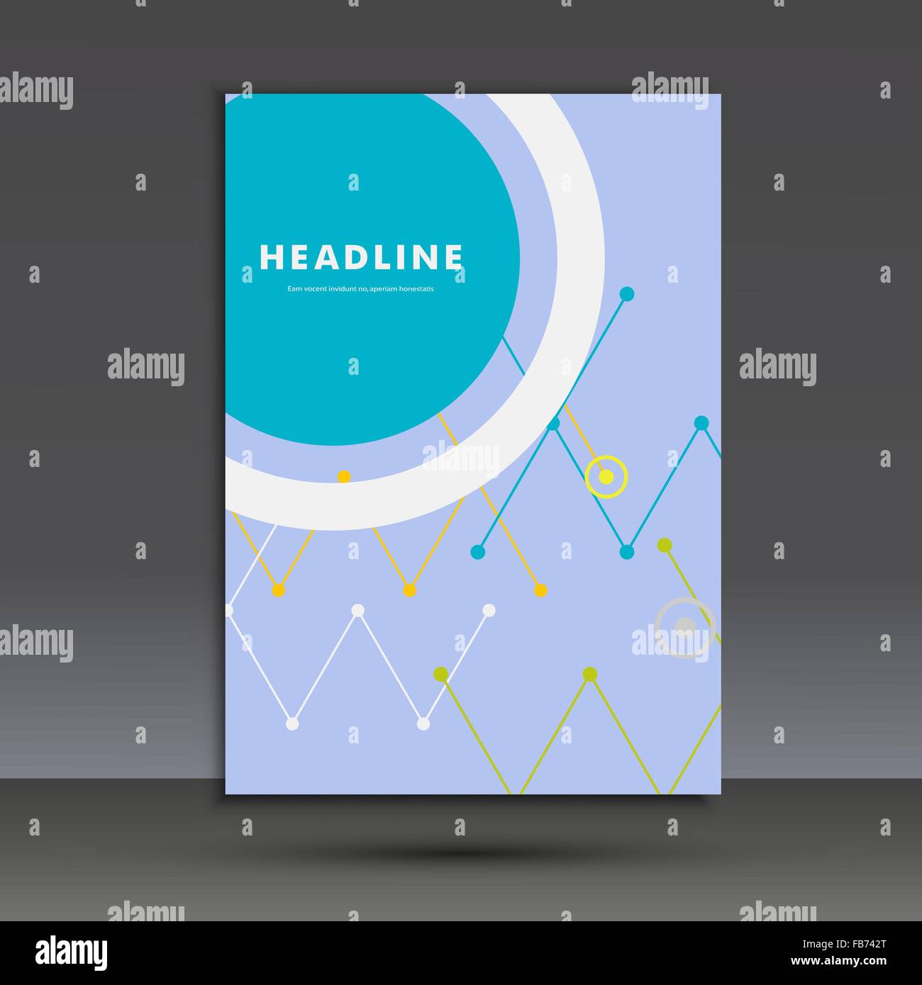 Abstract pattern of lines and circles. Title page A4. Vector ...