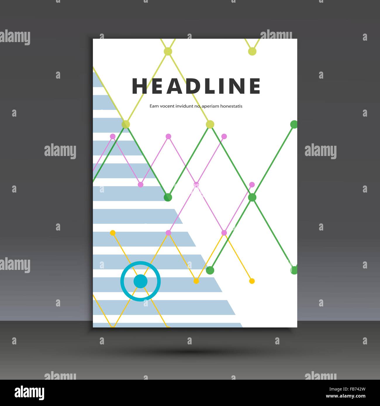 Abstract pattern of lines and circles. Title page A4. Vector ...