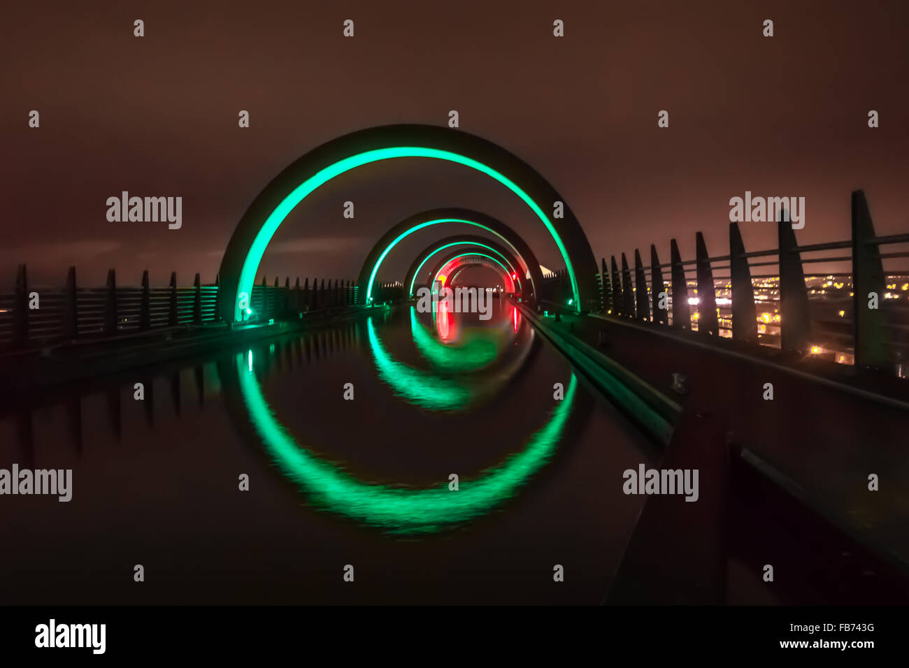 Falkirk wheel at night Stock Photo - Alamy