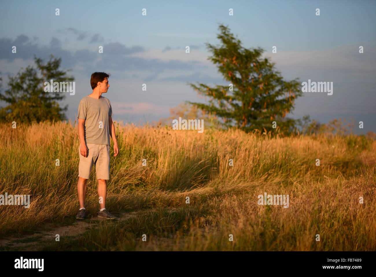 A man standing in the field Stock Photo - Alamy