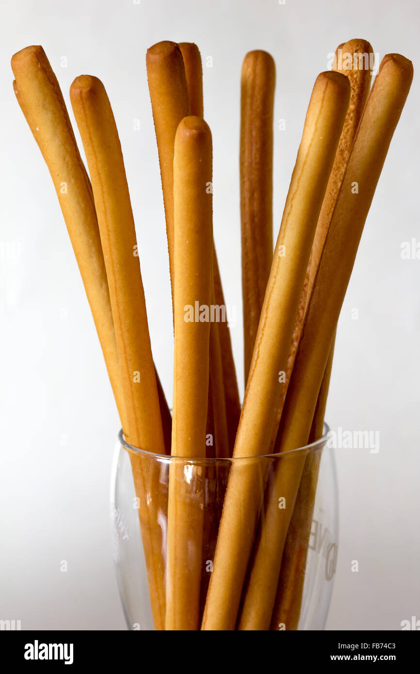 Breadsticks on white background Stock Photo - Alamy