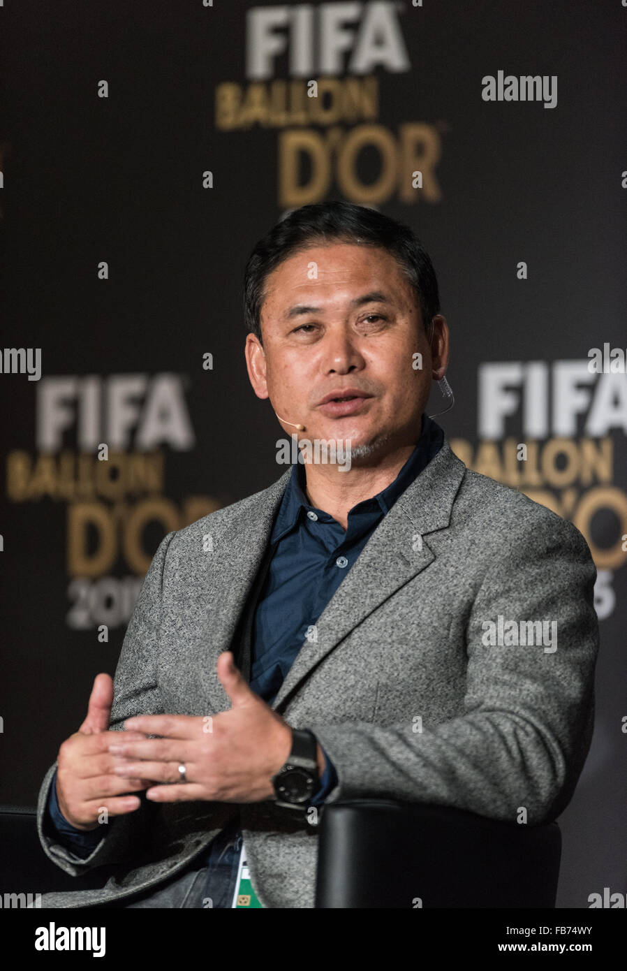Zurich, Switzerland. 11th Jan, 2016. Norio Sasaki, head coach of the ...