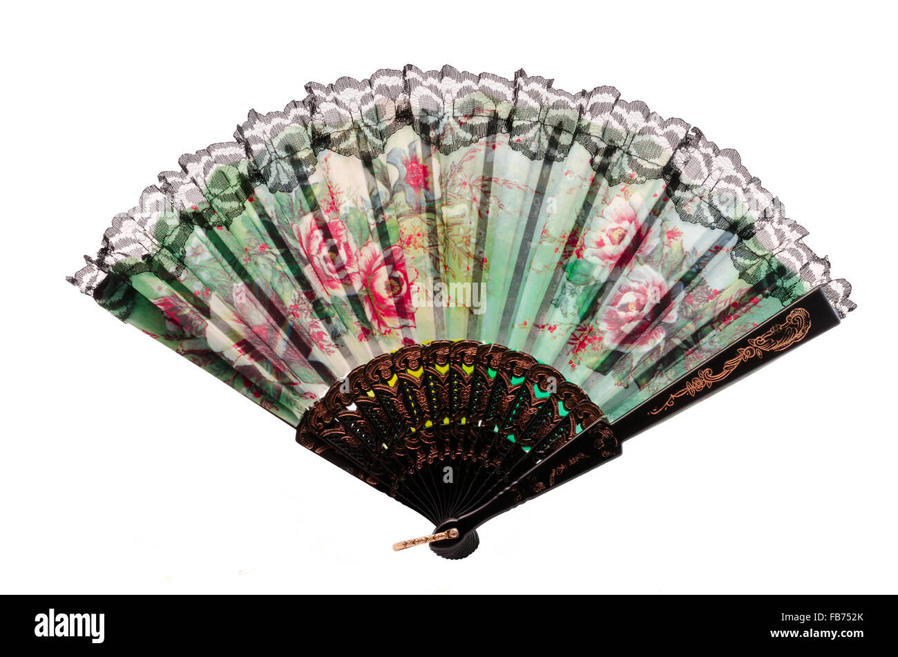 fan, female accessory on a white background Stock Photo - Alamy
