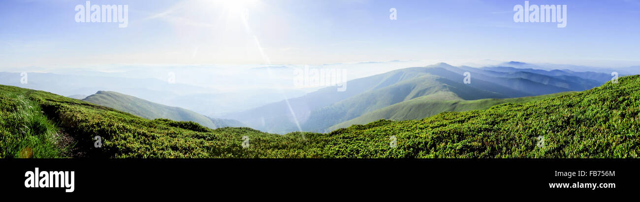 Panoramic mountain landscape Stock Photo - Alamy
