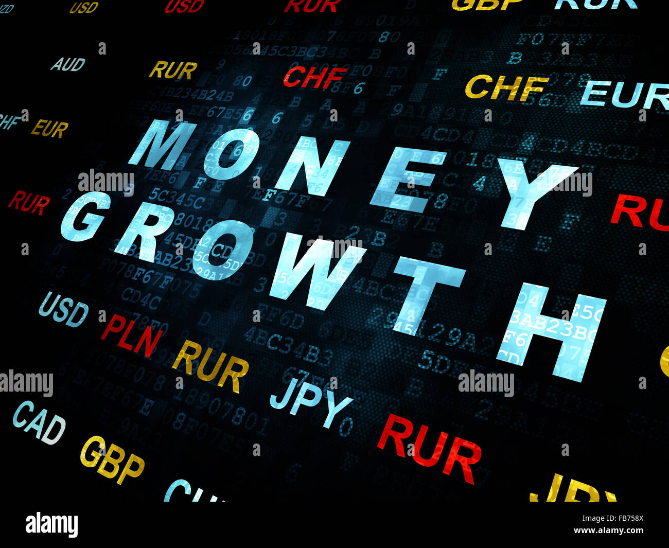 Banking concept: Money Growth on Digital background Stock Photo - Alamy