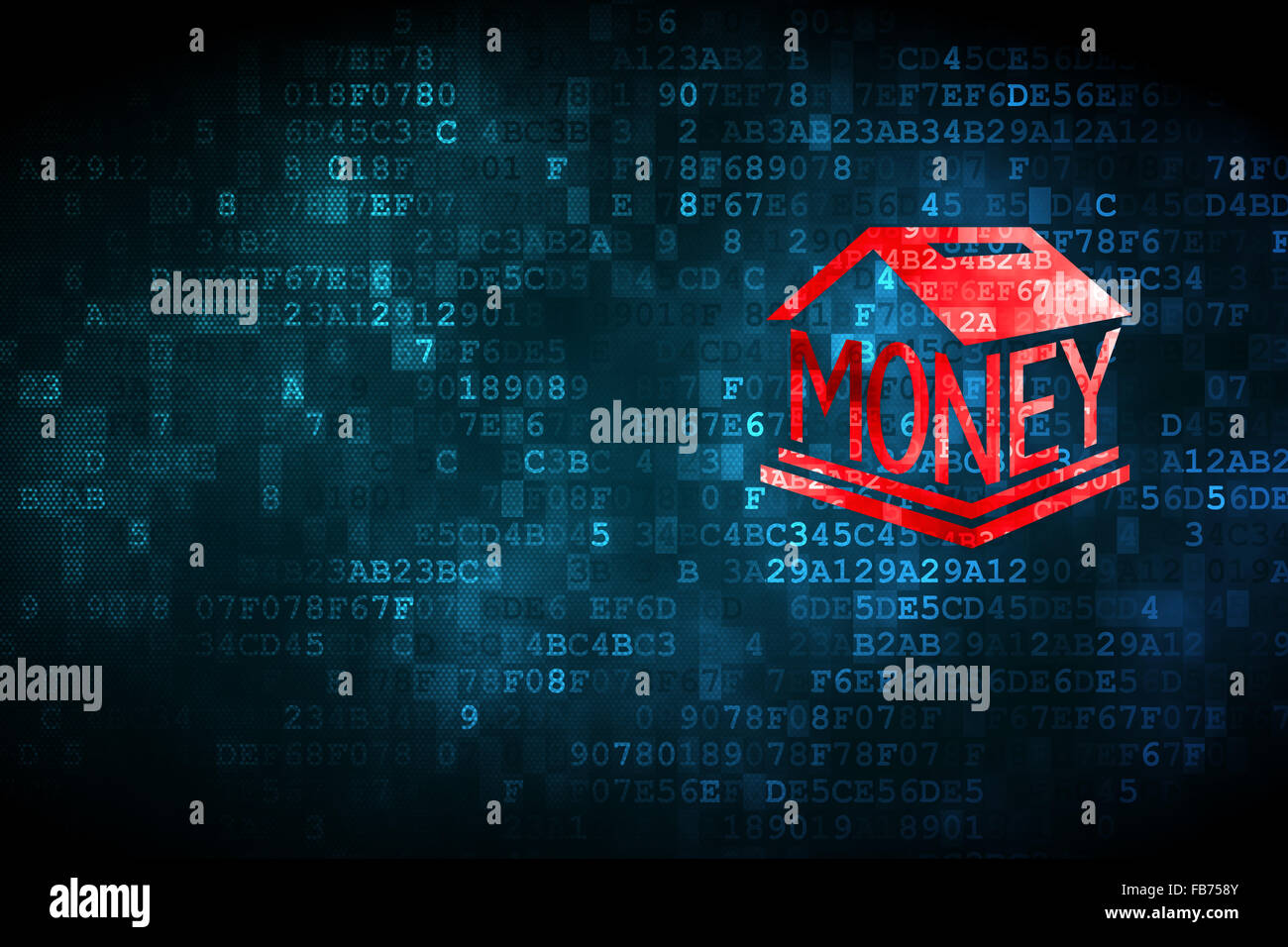 Currency concept: Money Box on digital background Stock Photo - Alamy