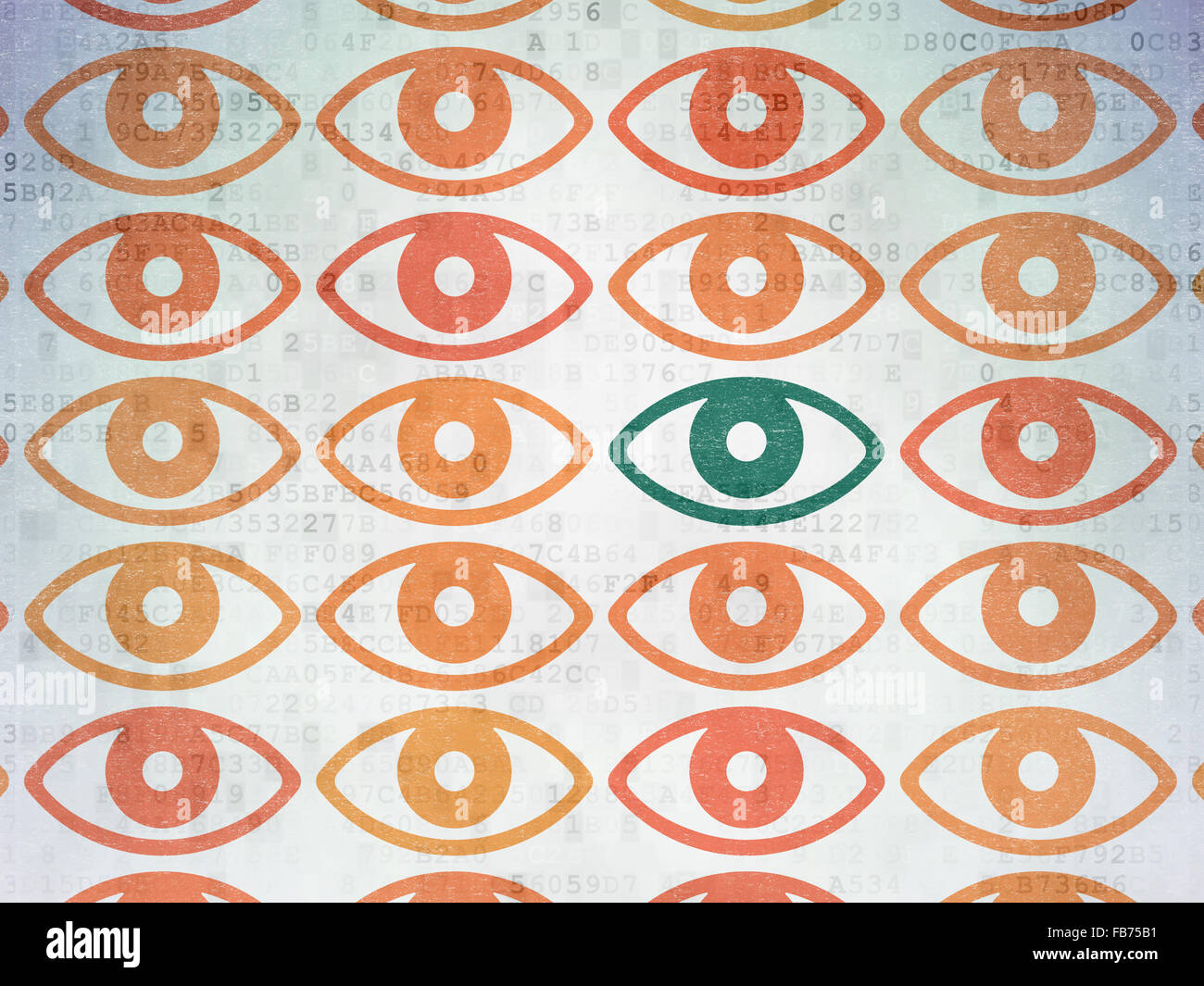 Privacy concept: eye icon on Digital Paper background Stock Photo - Alamy