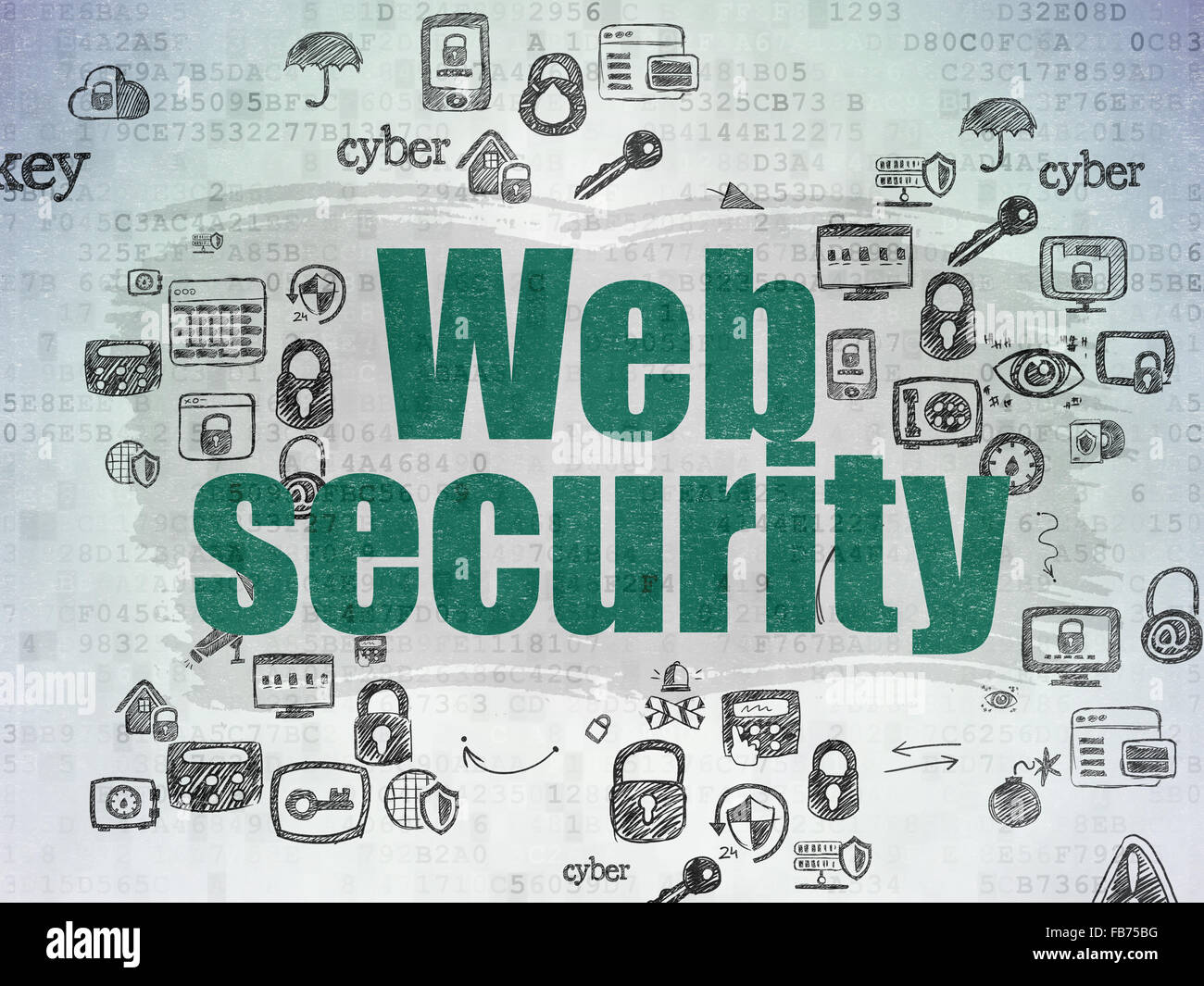 Safety concept: Web Security on Digital Paper background Stock Photo ...