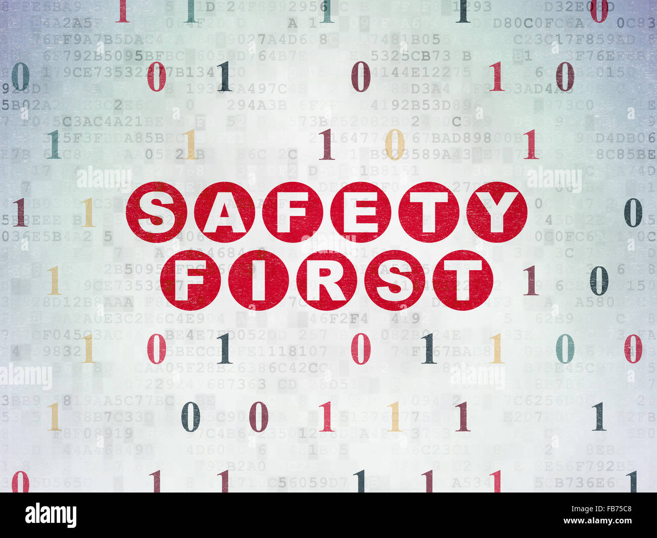 Safety concept: Safety First on Digital Paper background Stock Photo ...