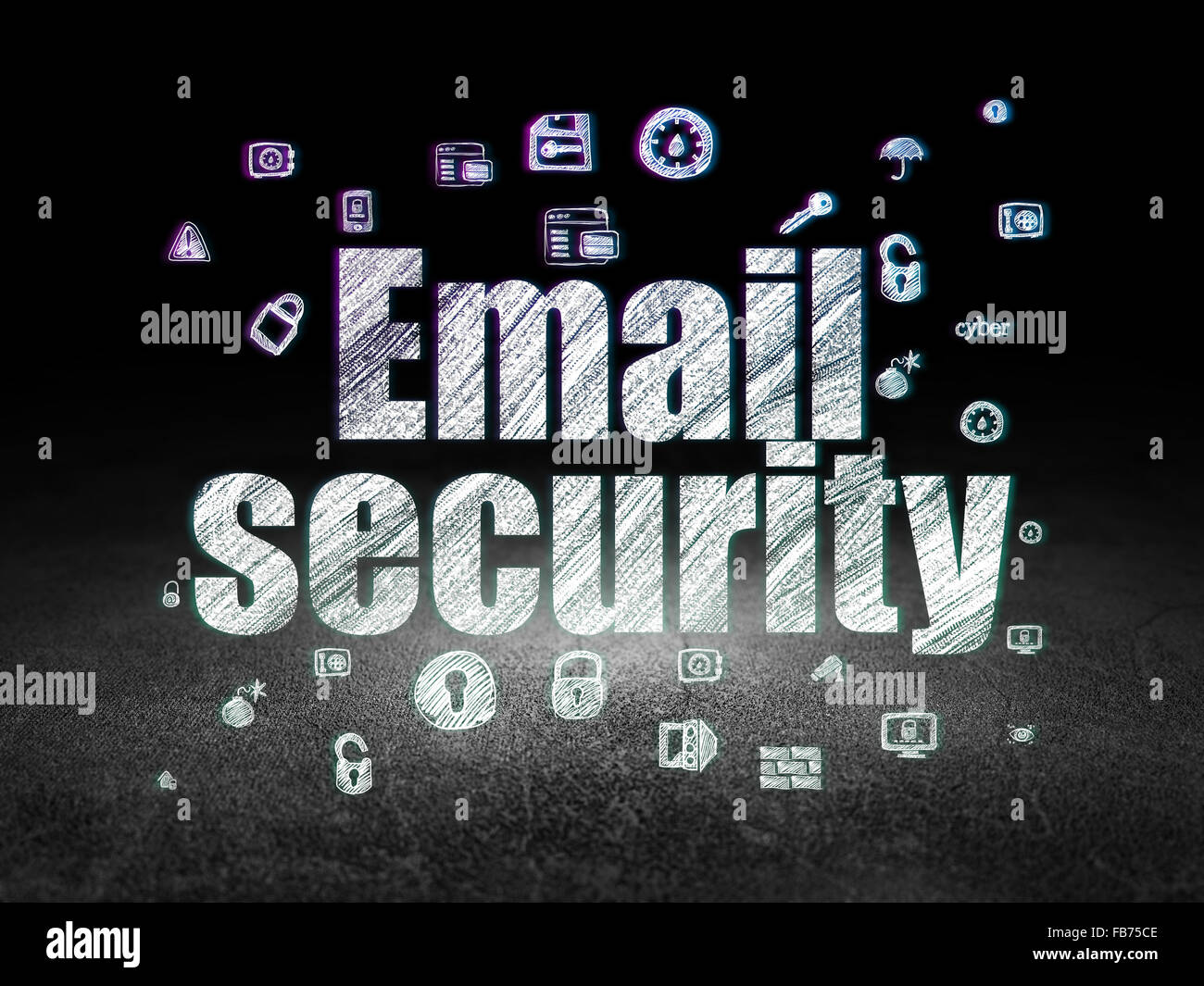 Security concept: Email Security in grunge dark room Stock Photo - Alamy