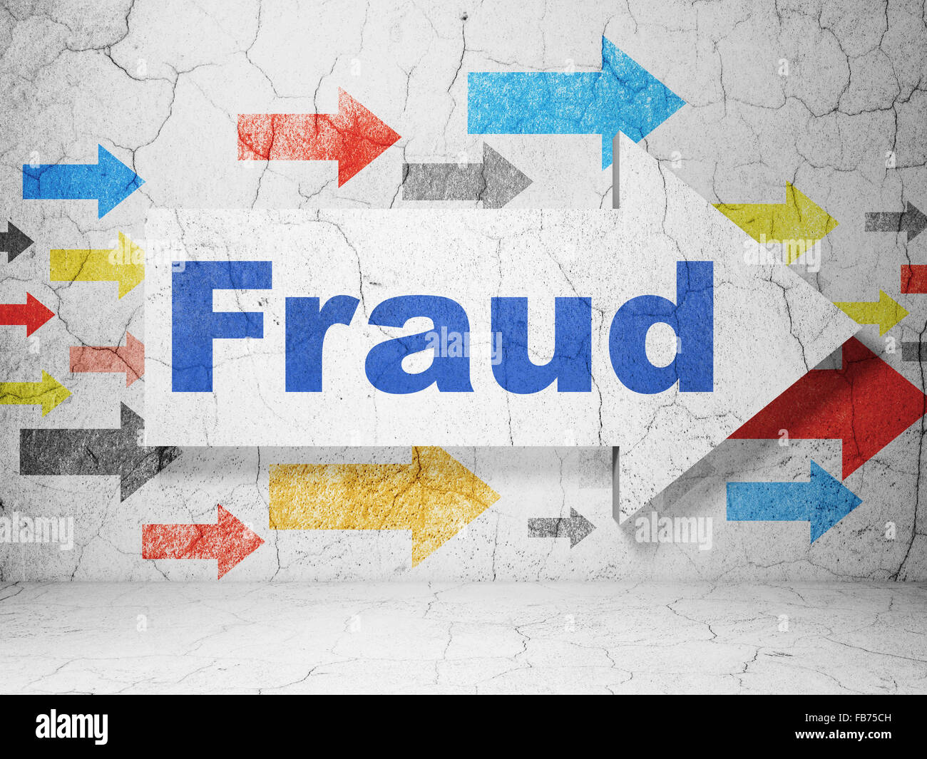 Protection concept: arrow with Fraud on grunge wall background Stock ...