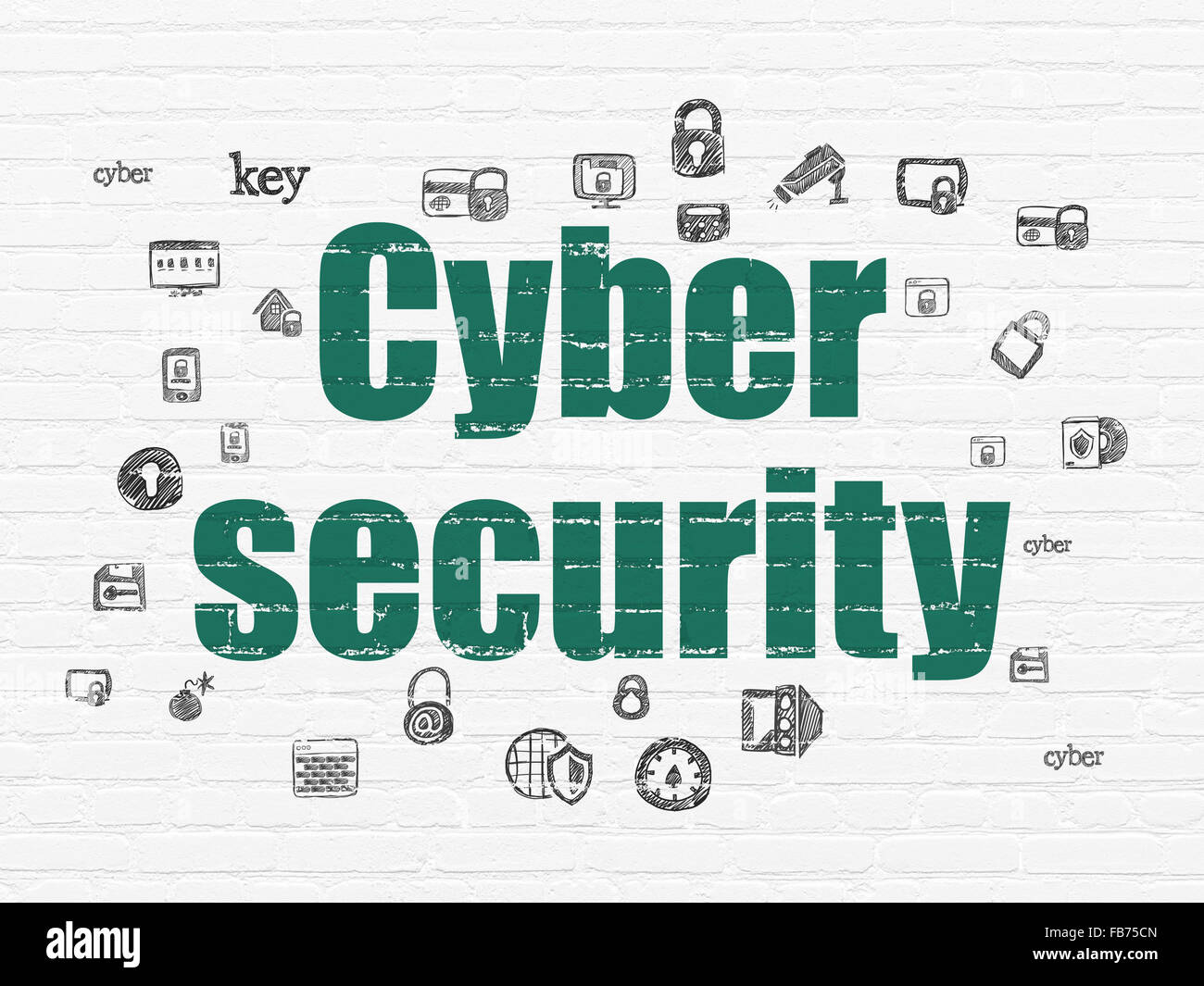 Protection concept: Cyber Security on wall background Stock Photo - Alamy