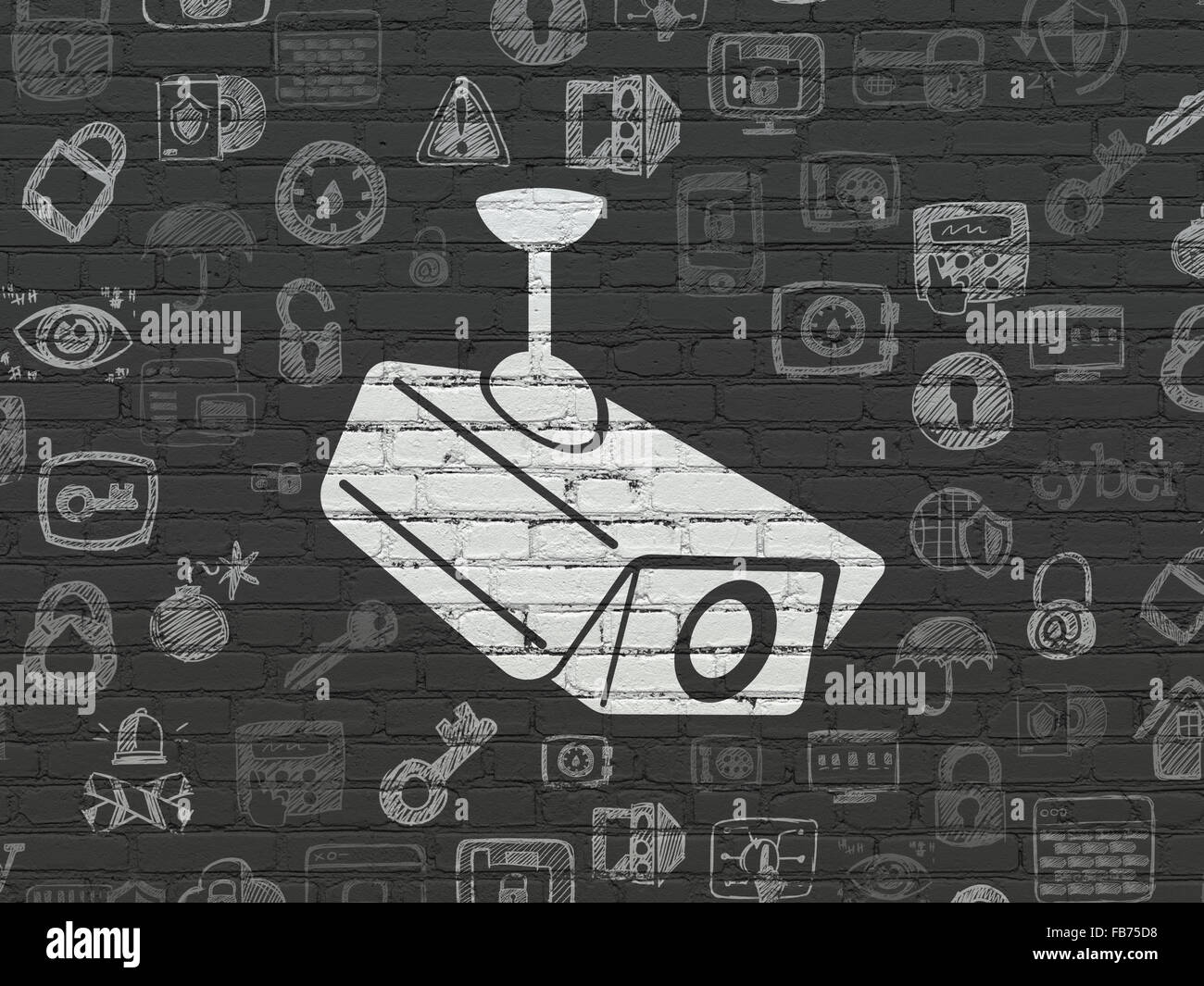 Privacy concept: Cctv Camera on wall background Stock Photo - Alamy