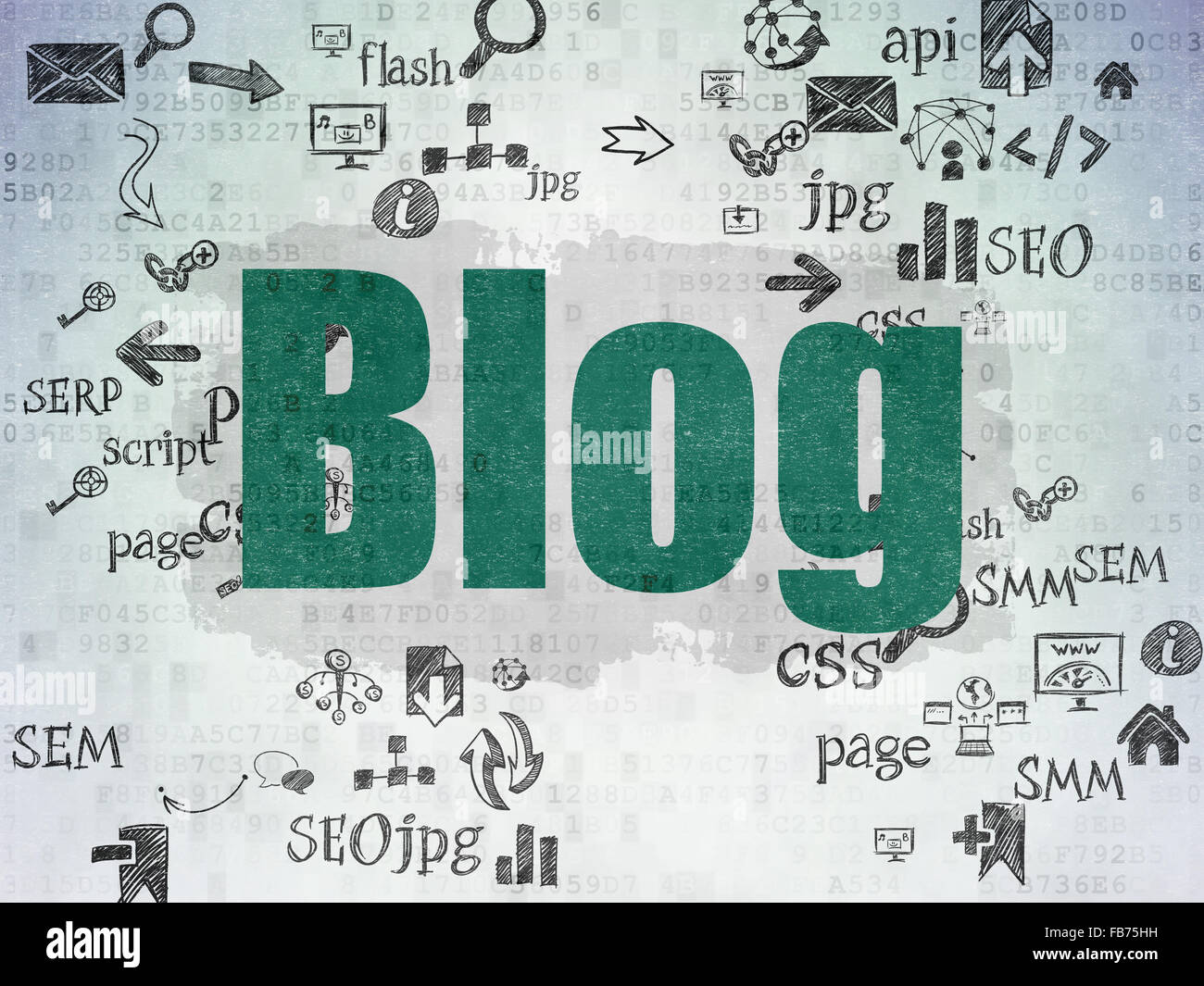 Web design concept: Blog on Digital Paper background Stock Photo - Alamy