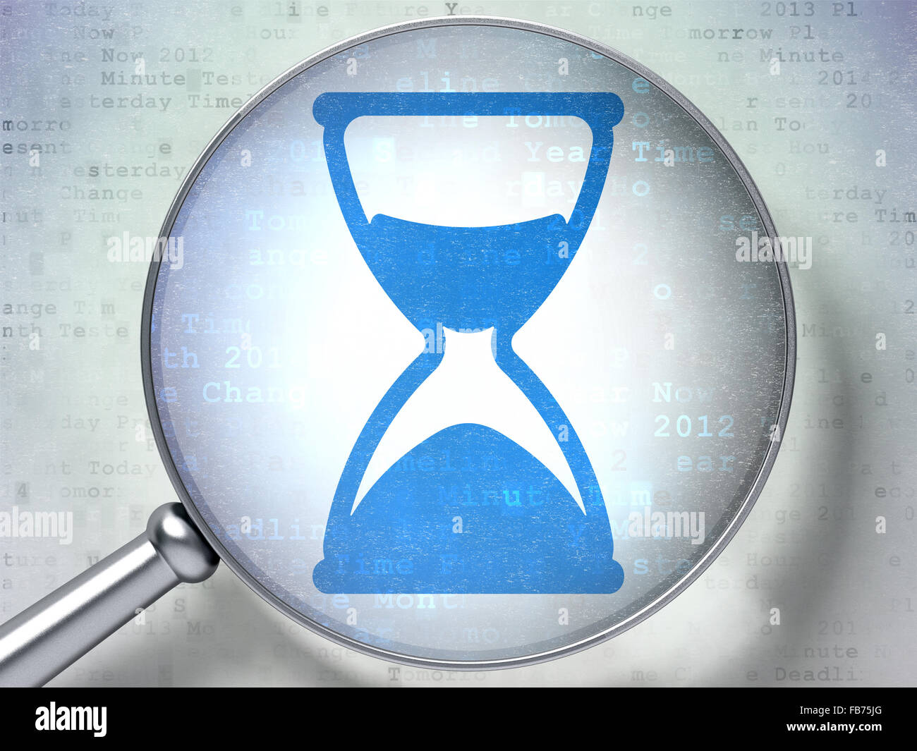 Time concept: Hourglass with optical glass on digital background Stock ...