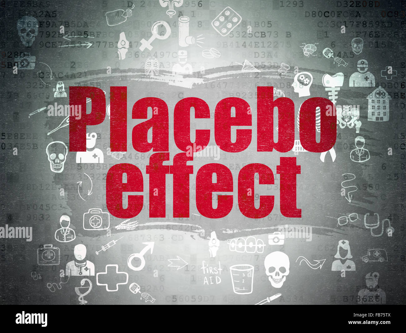 Health concept: Placebo Effect on Digital Paper background Stock Photo ...