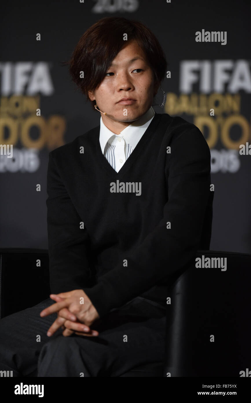 Zurich, Switzerland. 11th Jan, 2016. Soccer player Aya Miyama of Japan ...