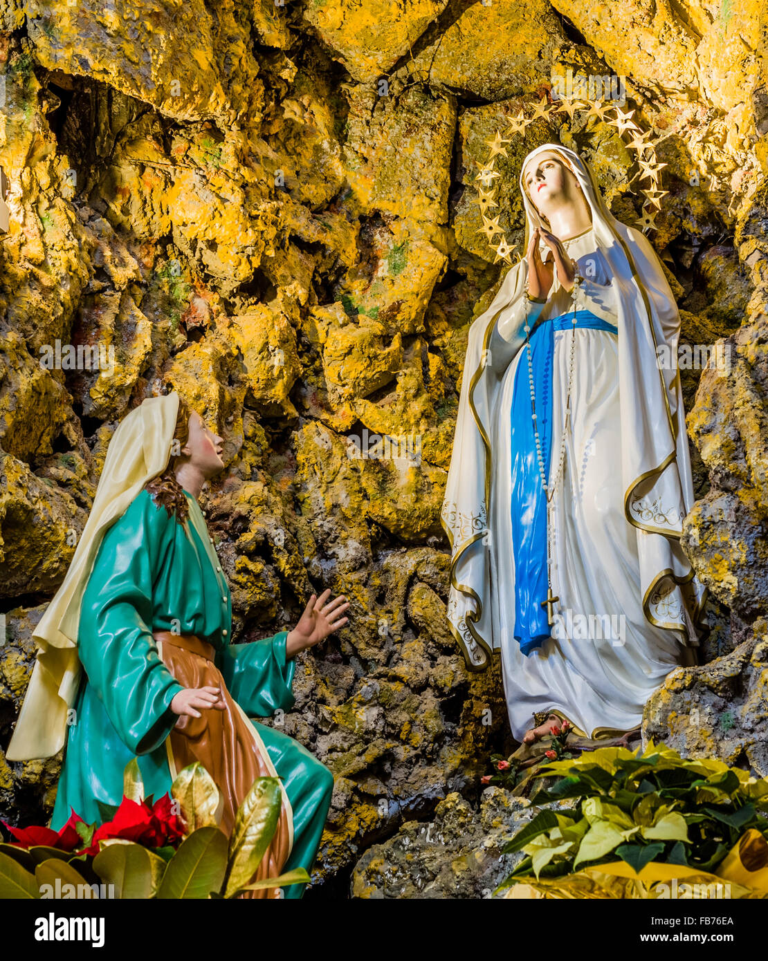 Representation of the apparitions of the Blessed Virgin Mary in the ...