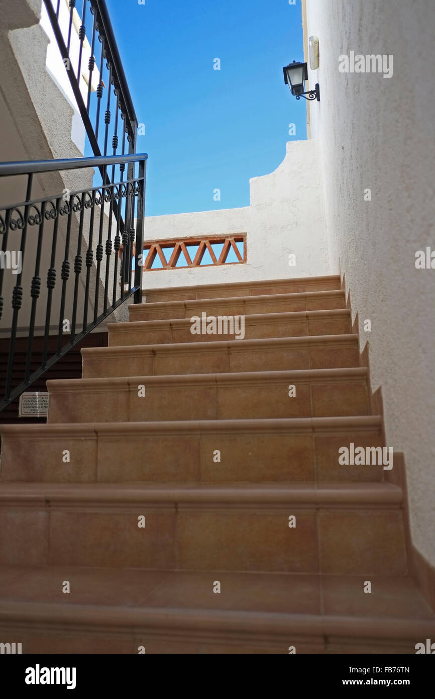 White walls and terracotta steps Stock Photo - Alamy