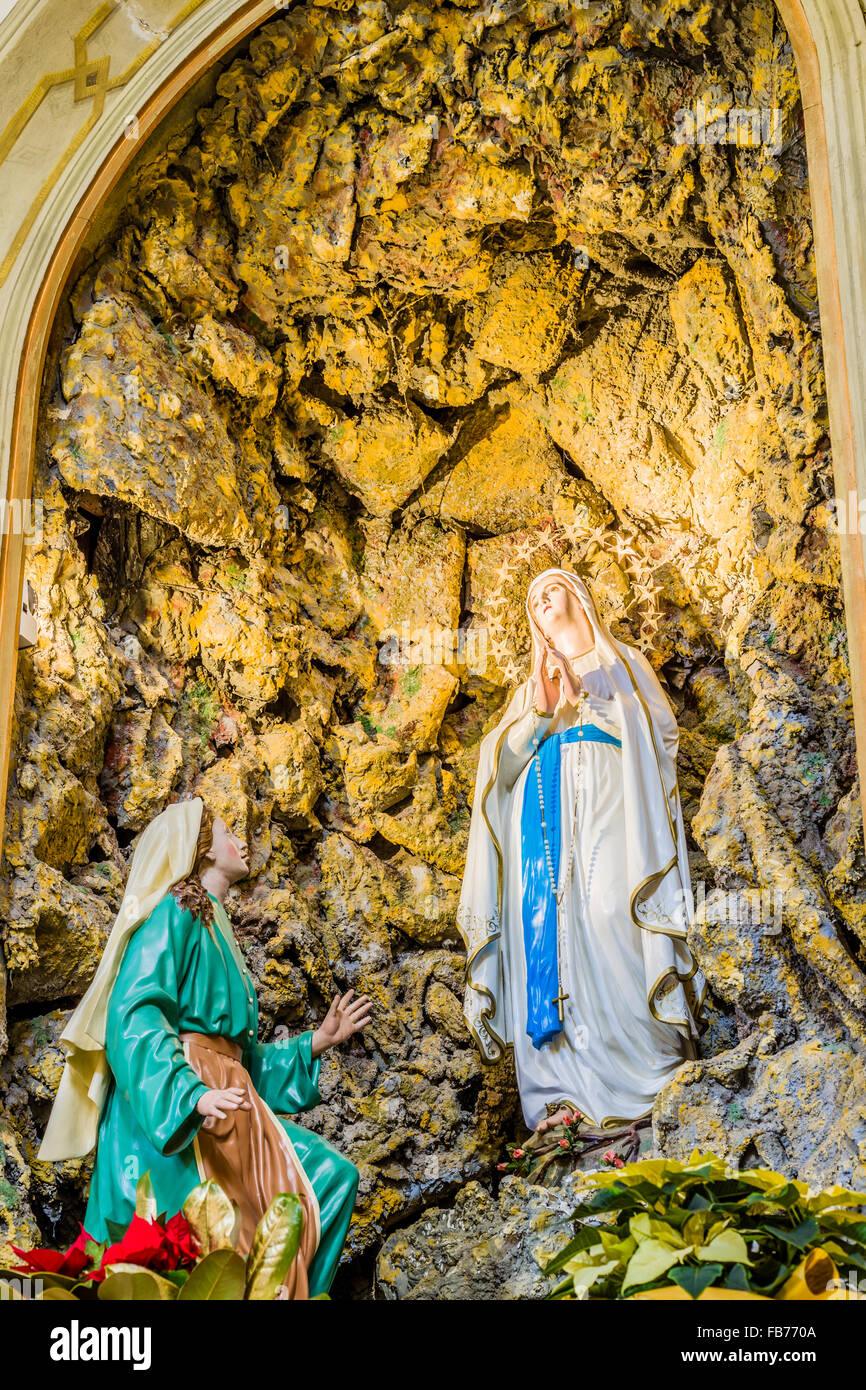 Representation of the apparitions of the Blessed Virgin Mary in the ...