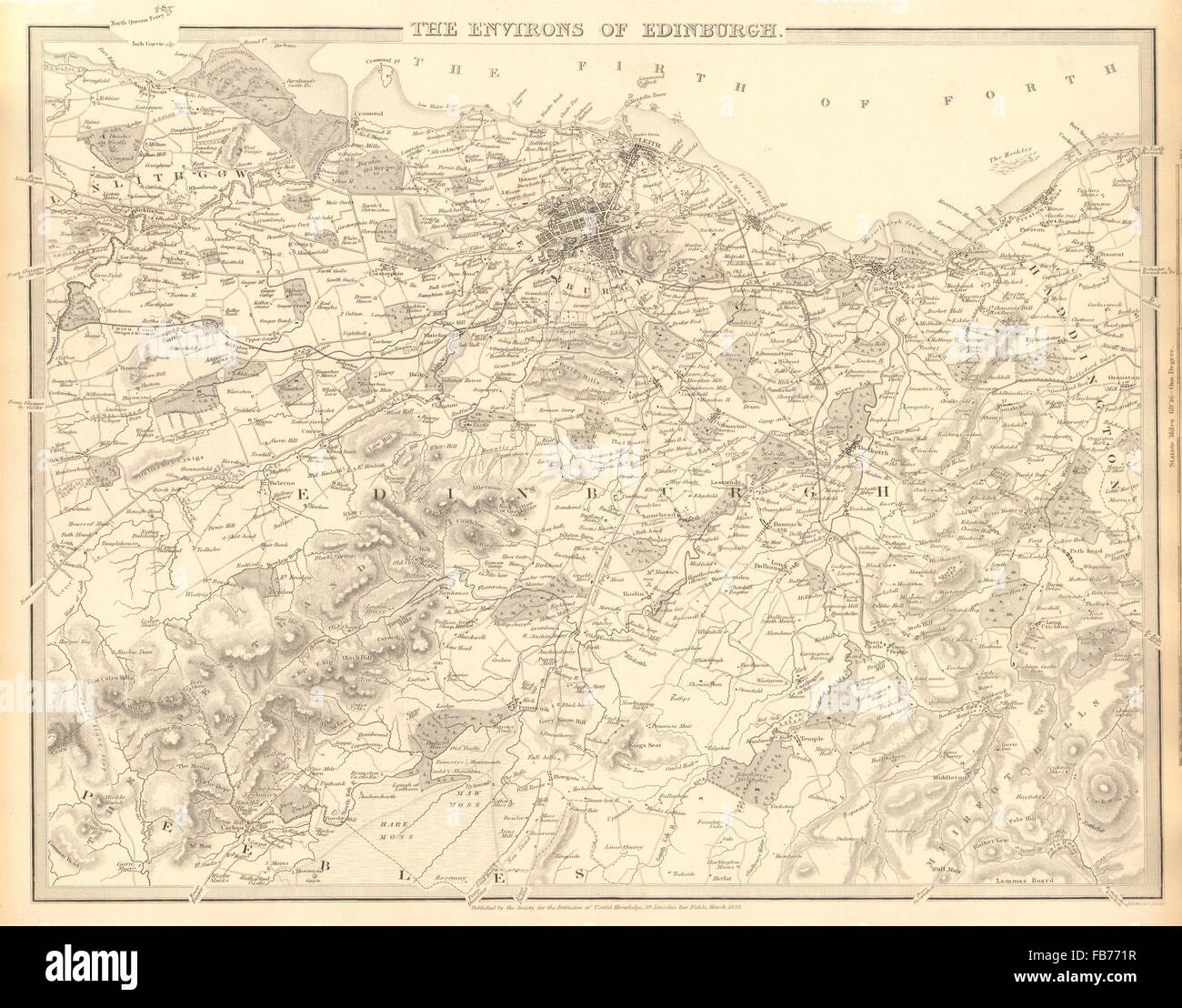 EDINBURGH & ENVIRONS: Leith Linlithgow Peebles Haddington. SDUK, 1848 ...
