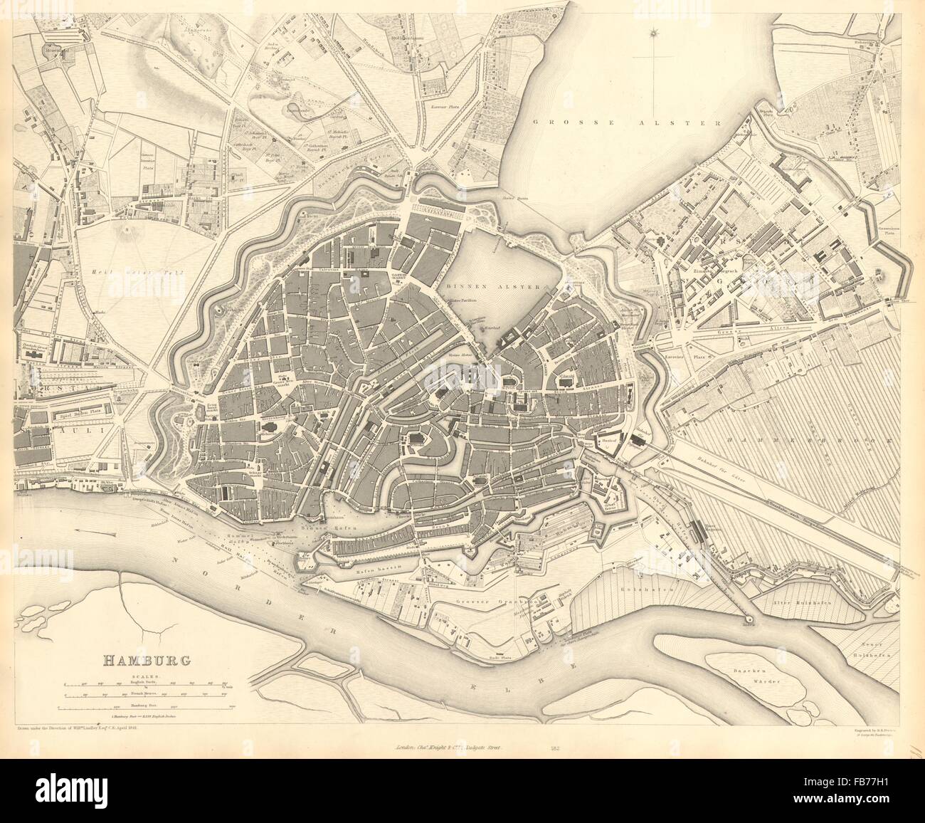 Hamburg city map hi-res stock photography and images - Alamy