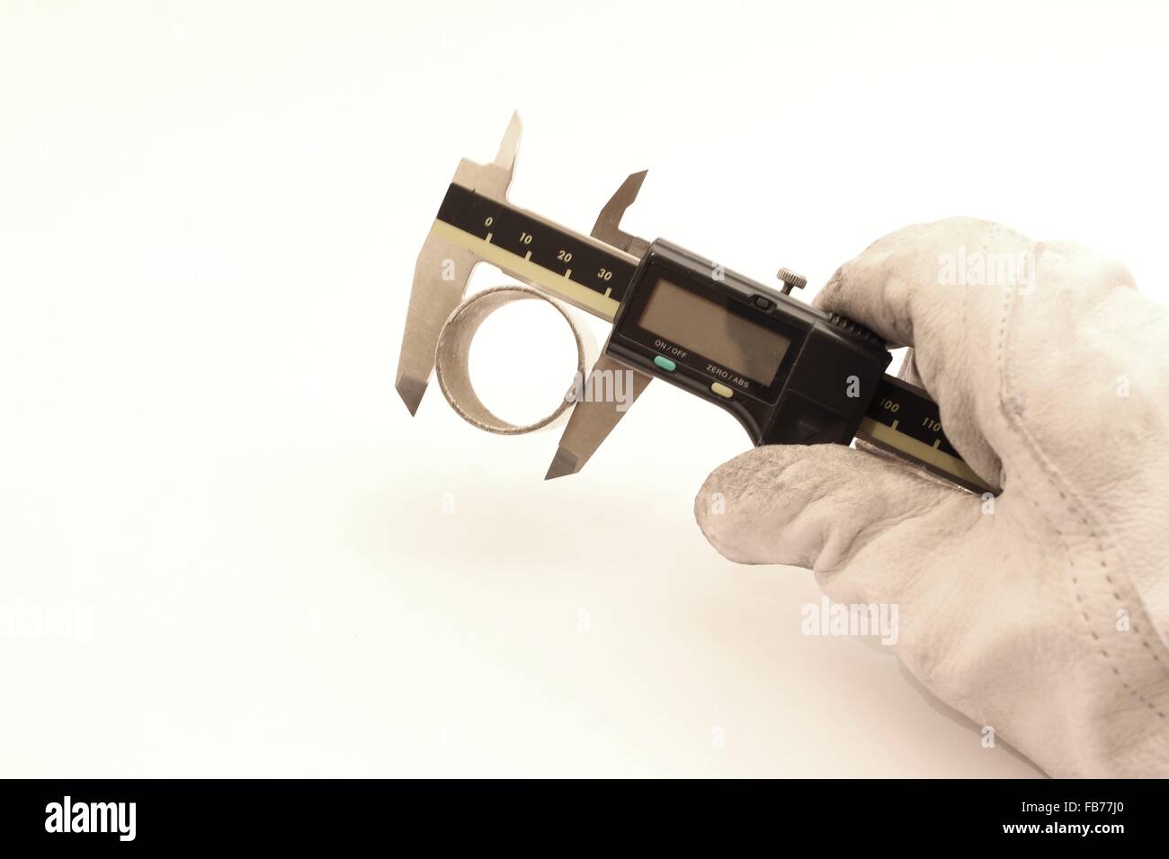 Measuring tools for machining process; section of a pipe, metal Stock ...