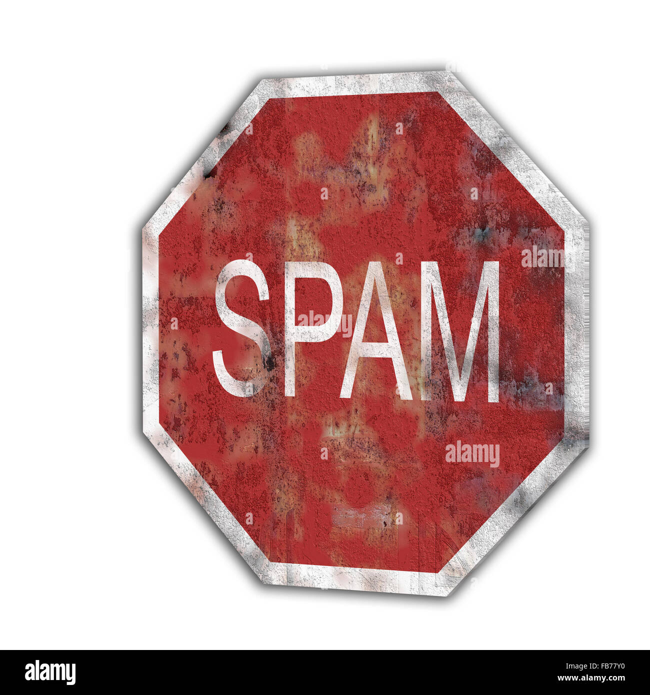 3d rendering of a spam traffic sign on white background. Illustration ...