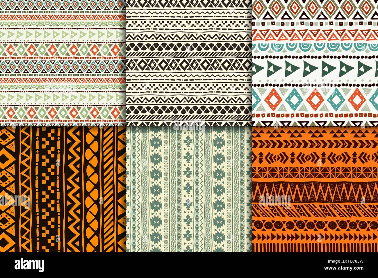 Seamless ethnic pattern set Stock Vector Image & Art - Alamy