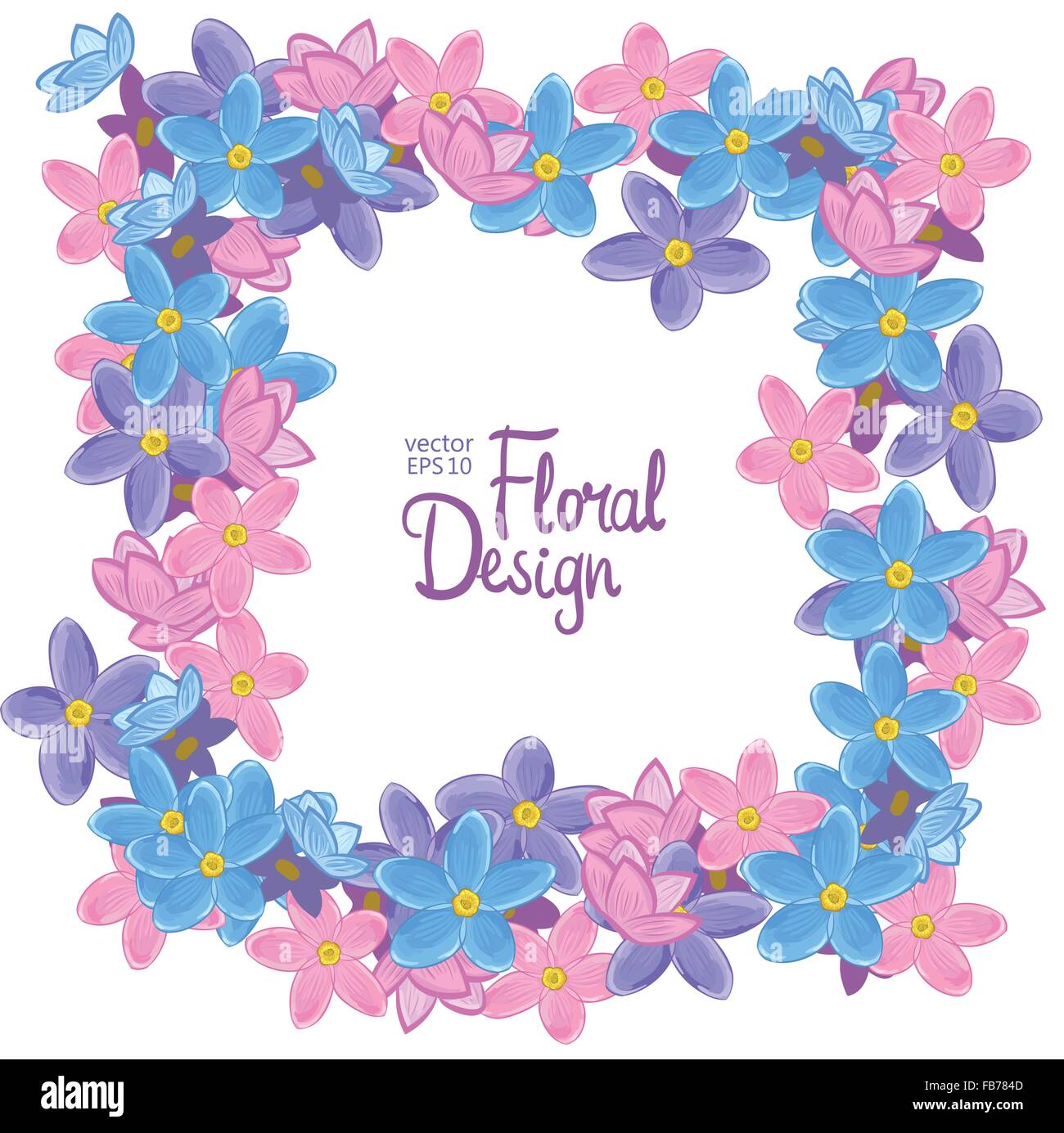 Vector frame with forget-me-not flowers Stock Vector Image & Art - Alamy