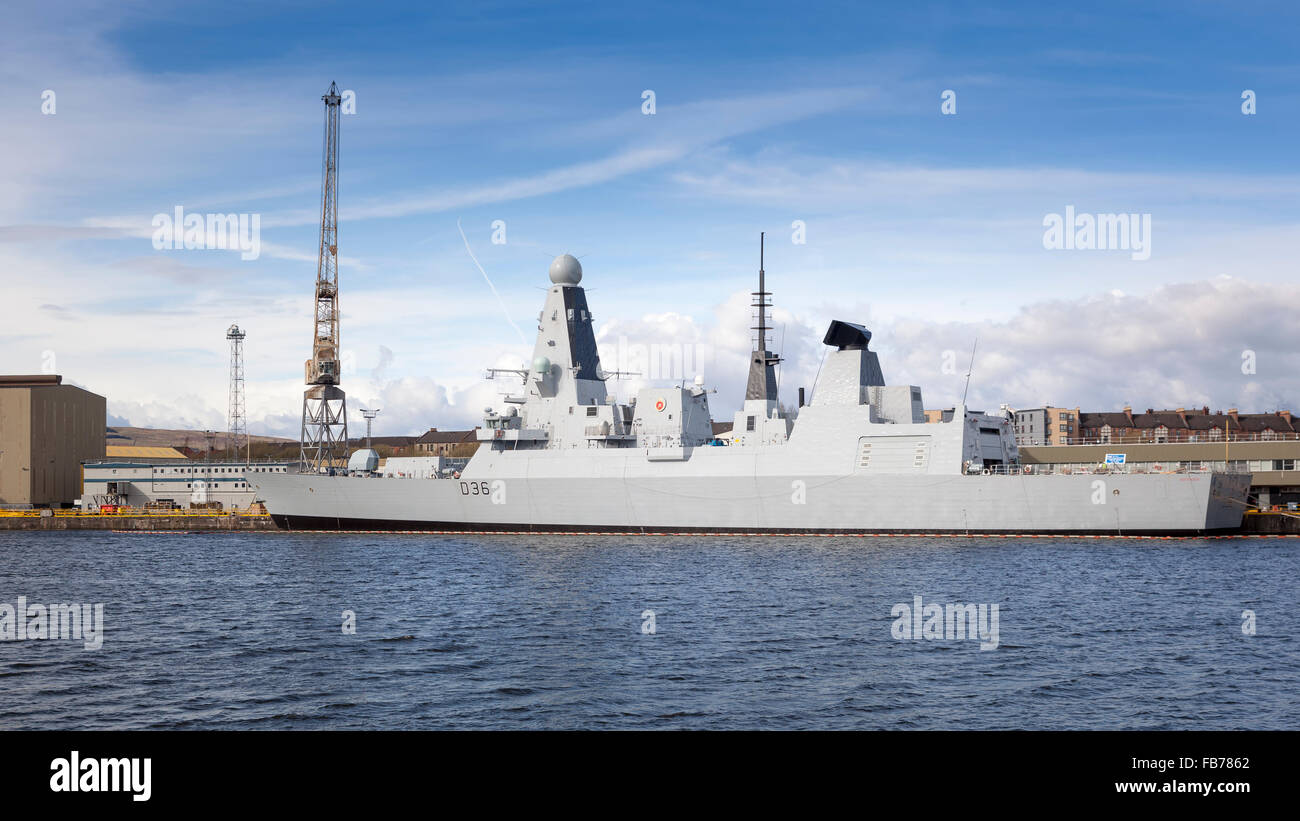 HMS Defender (D36) Type 45 or Daring-class Royal Navy air-defence ...